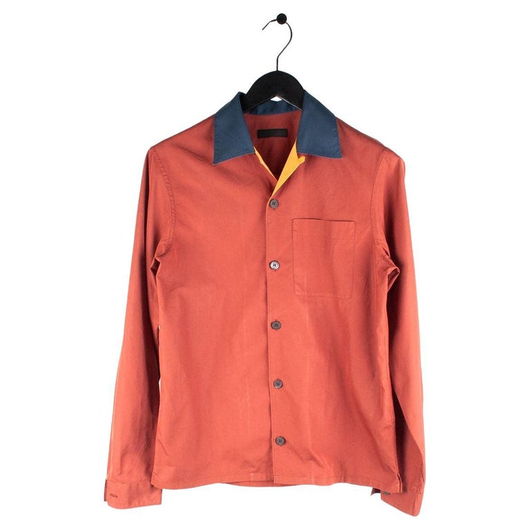 Prada Button-Up Men Casual Shirt Size S/M For Sale at 1stDibs