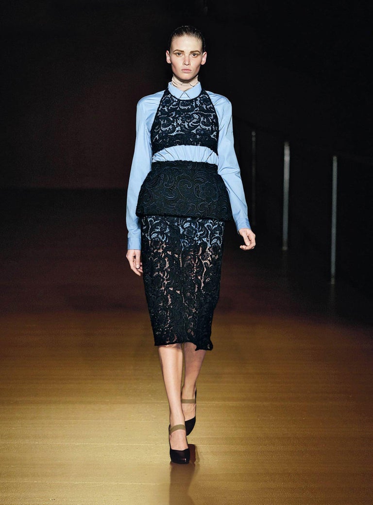 Prada by Miuccia Prada black lace evening ensemble, fw 2008 For Sale at ...
