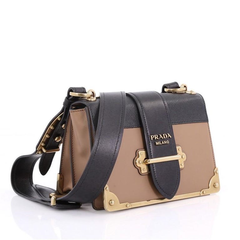 Prada Cahier Crossbody Bag City Calf and Saffiano Leather Small at 1stDibs