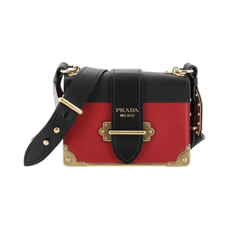 Prada Cahier Crossbody Bag City Calf and Saffiano Leather Small at 1stDibs