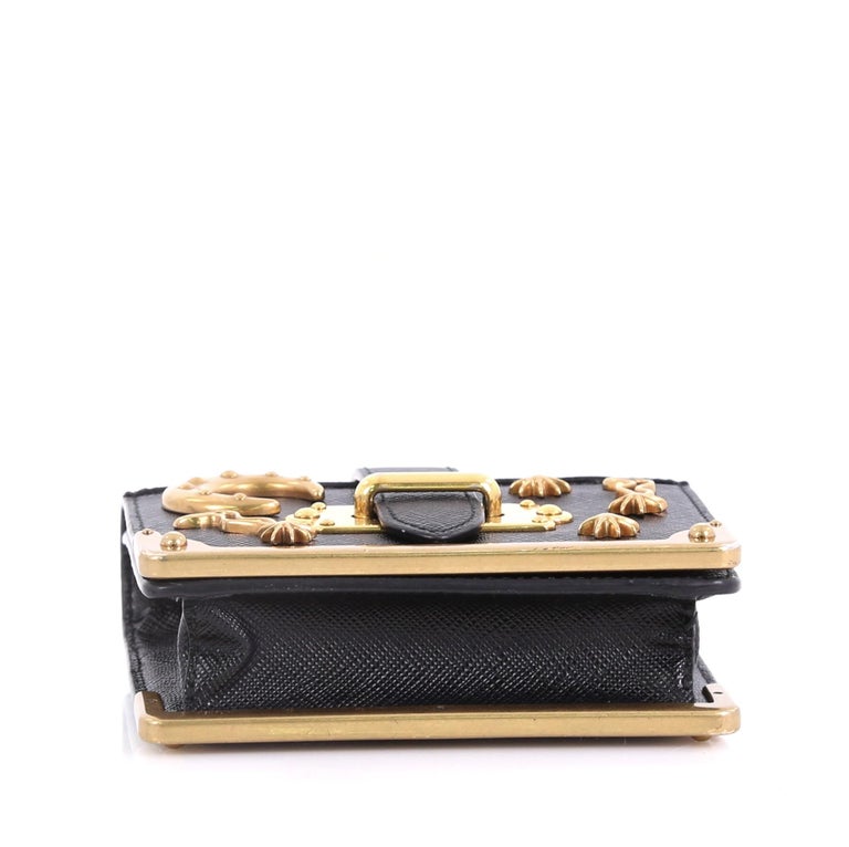 Prada Cahier Crossbody Bag Embellished Leather Micro at 1stDibs