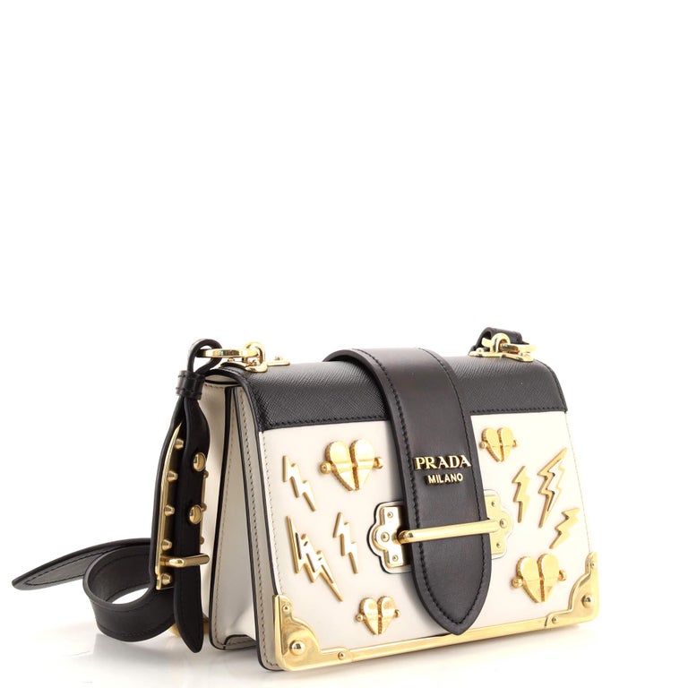 Prada Cahier Crossbody Bag Embellished Leather Small at 1stDibs