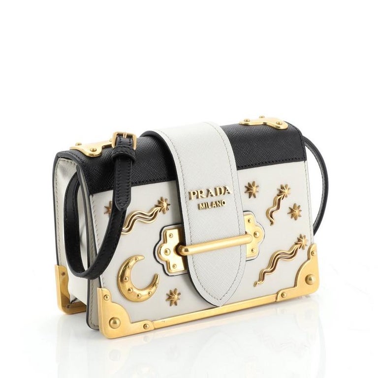 Prada Cahier Crossbody Bag Embellished Leather Small at 1stDibs
