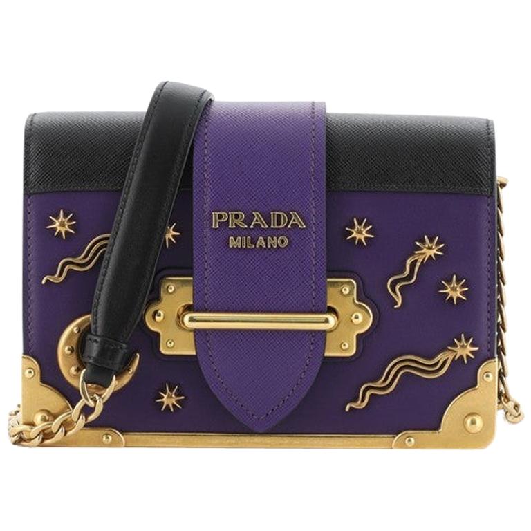 Prada Cahier Crossbody Bag Embellished Leather Small at 1stDibs