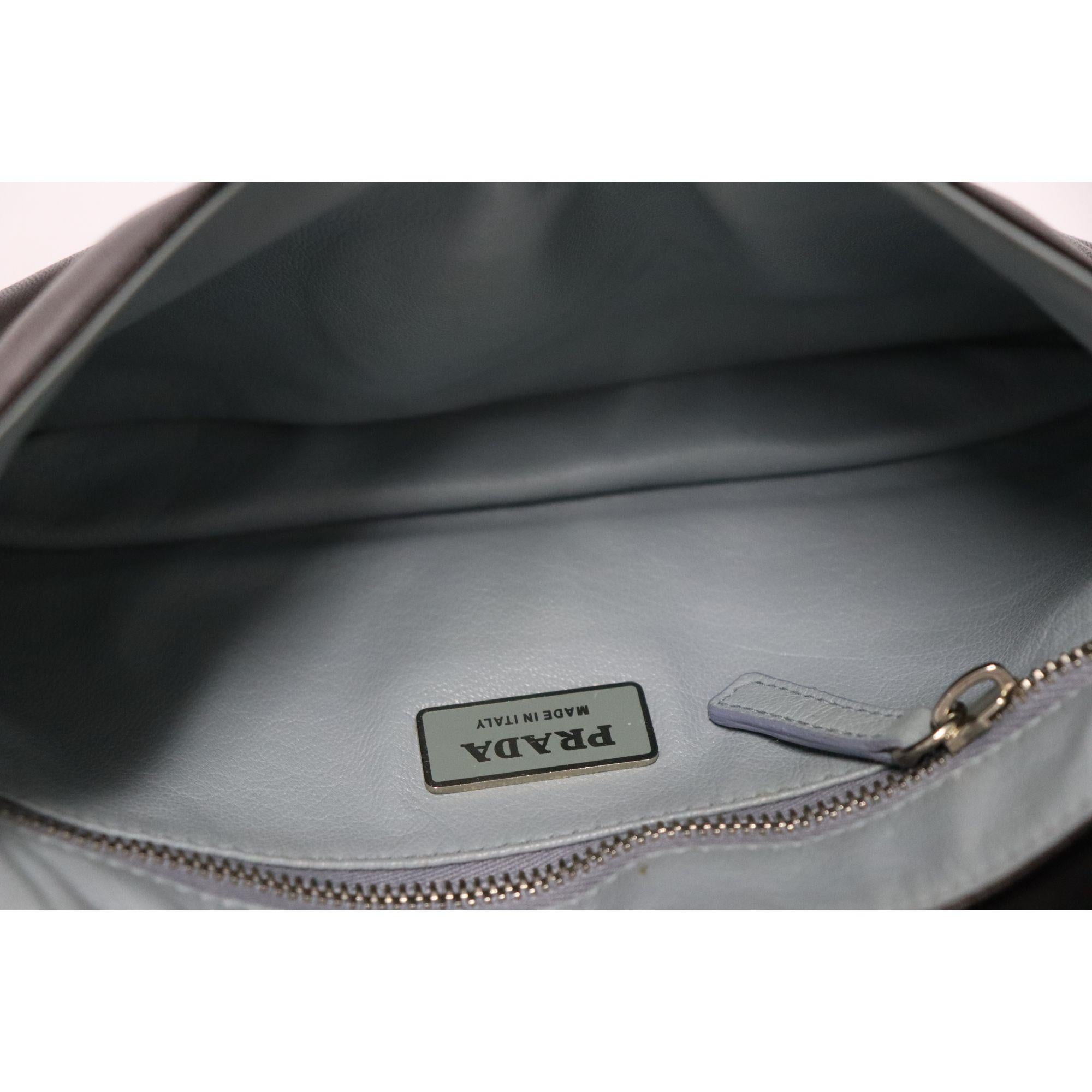 Prada Calf Leather Push Lock Shoulder Bag For Sale at 1stDibs