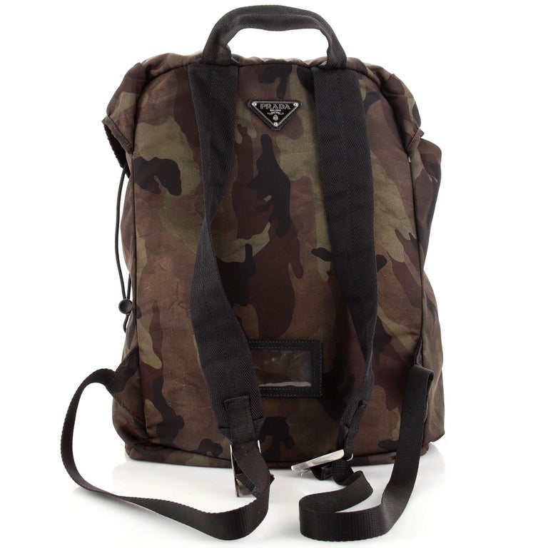 Prada Camouflage Backpack Tessuto Large For Sale at 1stDibs