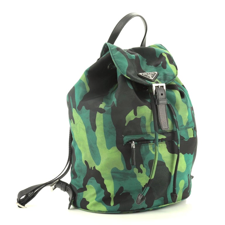 Prada Camouflage Backpack Tessuto Medium Green at 1stDibs
