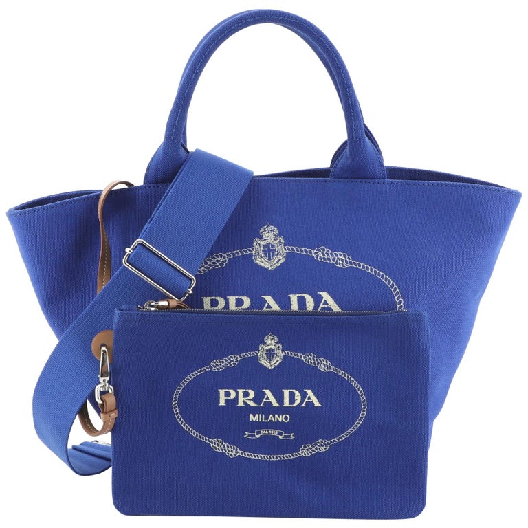 Prada Canapa Convertible Shopping Tote Canvas Medium at 1stDibs