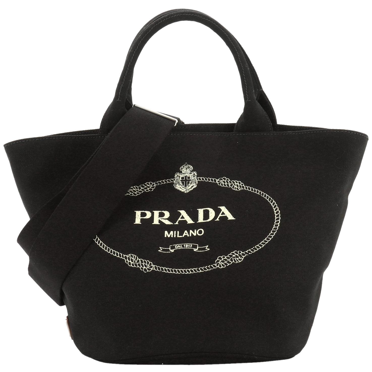 Prada Canapa Convertible Shopping Tote Canvas Medium at 1stDibs