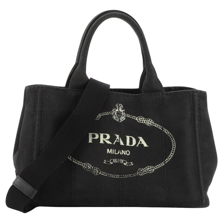 Prada Canapa Convertible Tote Canvas Mini For Sale at 1stDibs