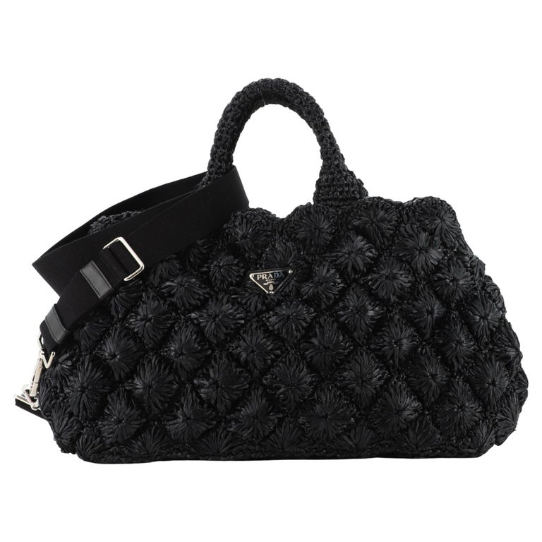 Prada Canapa Convertible Tote Straw Large at 1stDibs