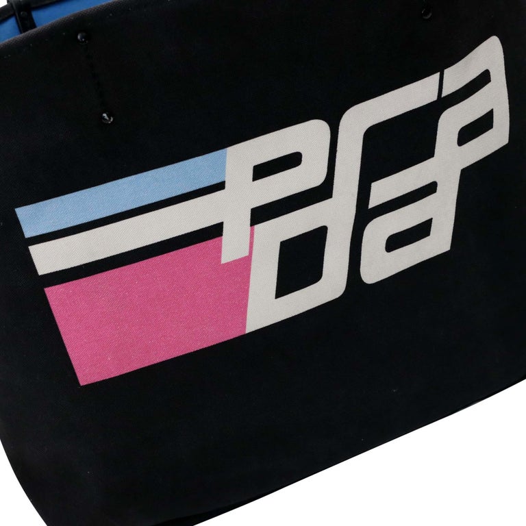 Prada Canapa Racing Logo Shopping Canvas Tote PR-B1101P-A001 For Sale ...
