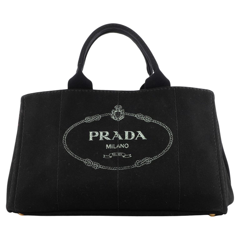 Prada Canapa Tote Canvas Large For Sale at 1stDibs