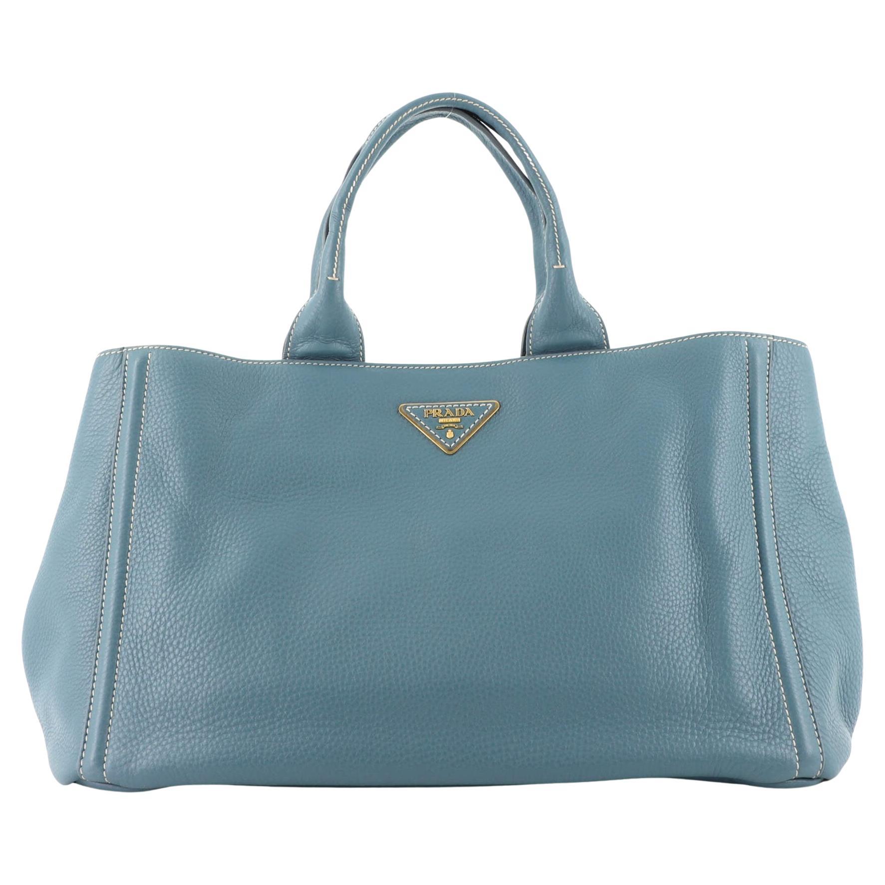Prada Canapa Tote Vitello Daino Large For Sale at 1stDibs