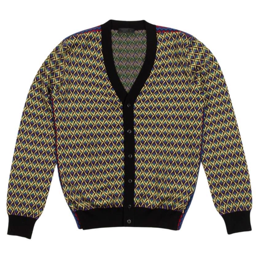 Prada Cardigan Men Sweater Wool Silk Blend Size 50IT(M), S483 For Sale ...