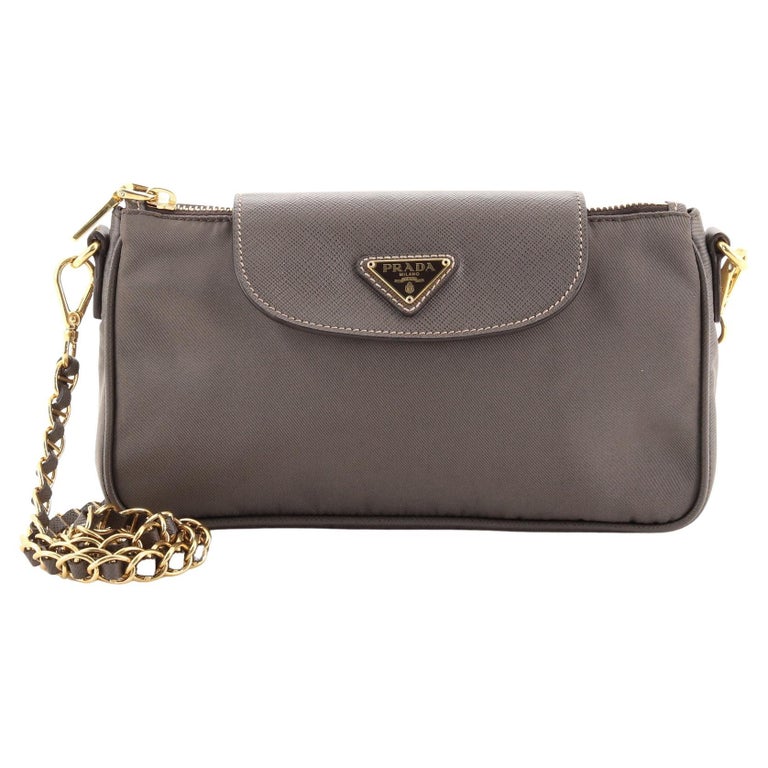 Prada Chain Crossbody Bag Tessuto and Saffiano Leather Small at 1stDibs