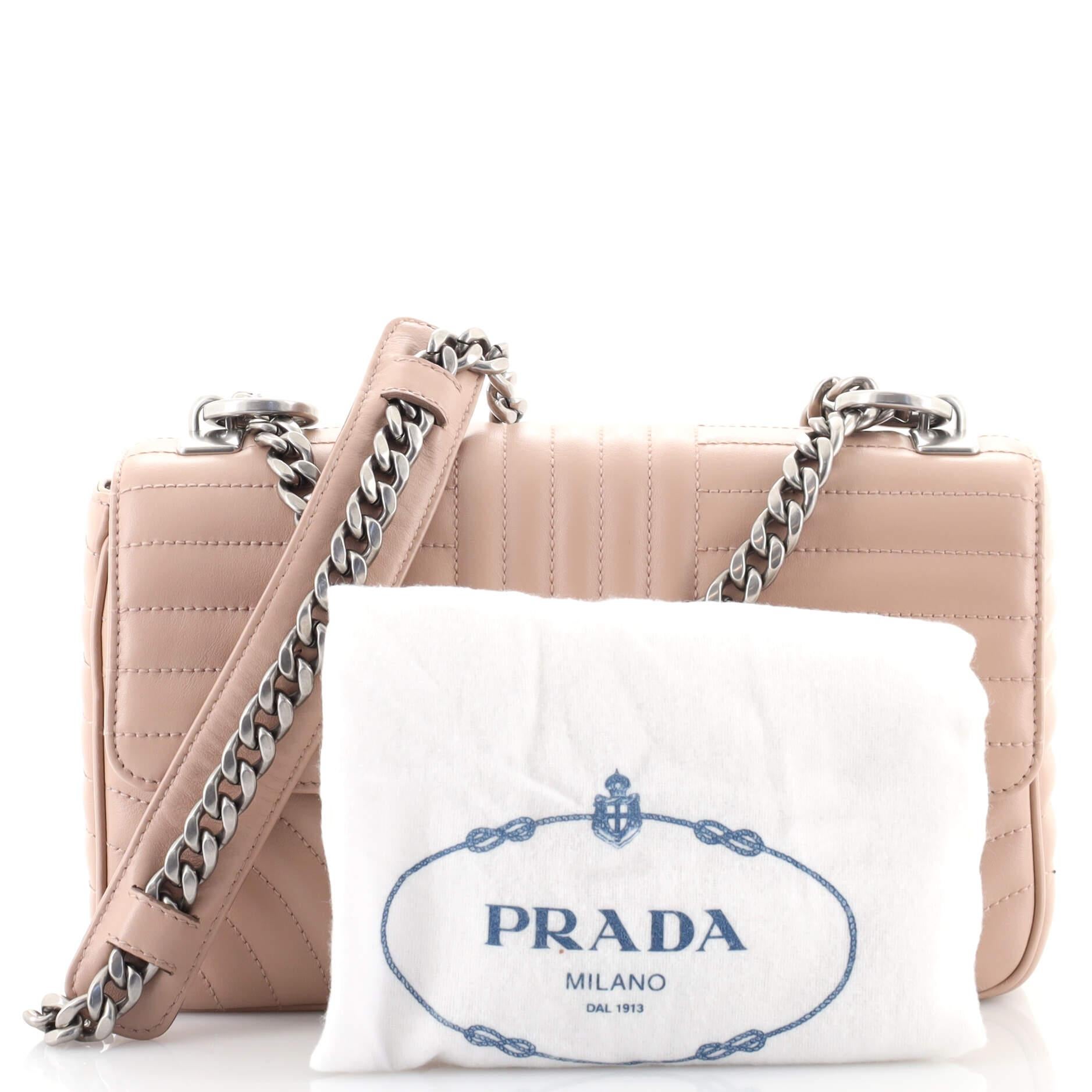 Prada Chain Flap Shoulder Bag Diagramme Quilted Leather Medium at 1stDibs
