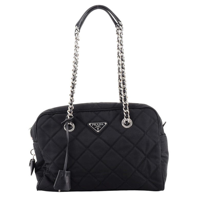 Prada Chain Shoulder Bag Quilted Tessuto Medium Exterior Material ...