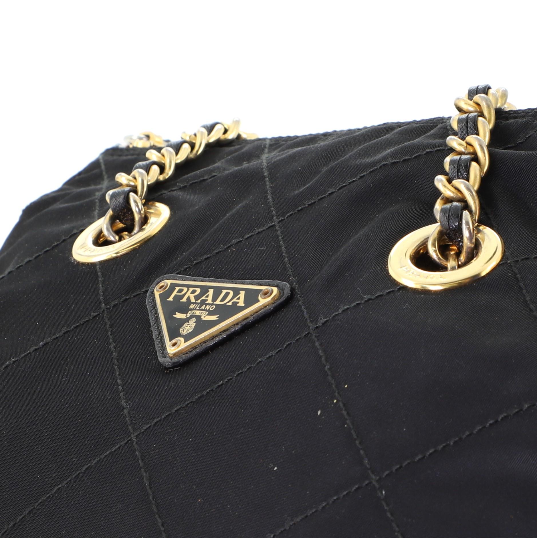 Prada Chain Shoulder Bag Quilted Tessuto Mini at 1stDibs