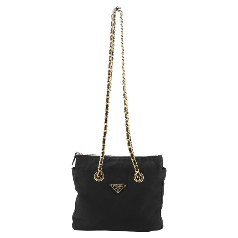 Prada Chain Shoulder Bag Quilted Tessuto Mini at 1stDibs