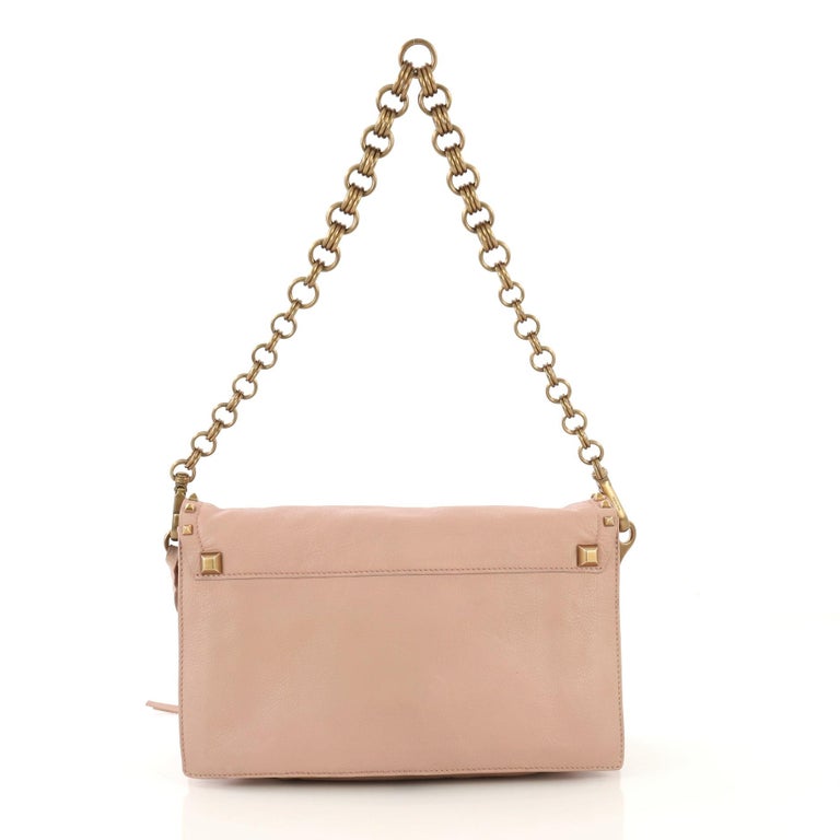 Prada Chain Strap Shoulder Bag Studded Leather Small at 1stDibs