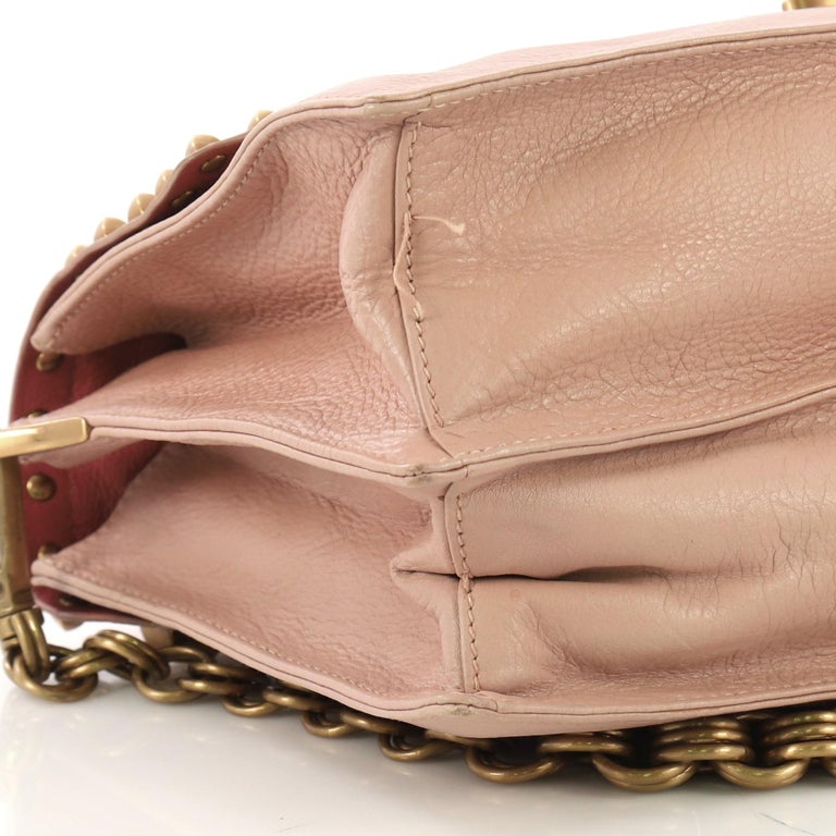 Prada Chain Strap Shoulder Bag Studded Leather Small at 1stDibs