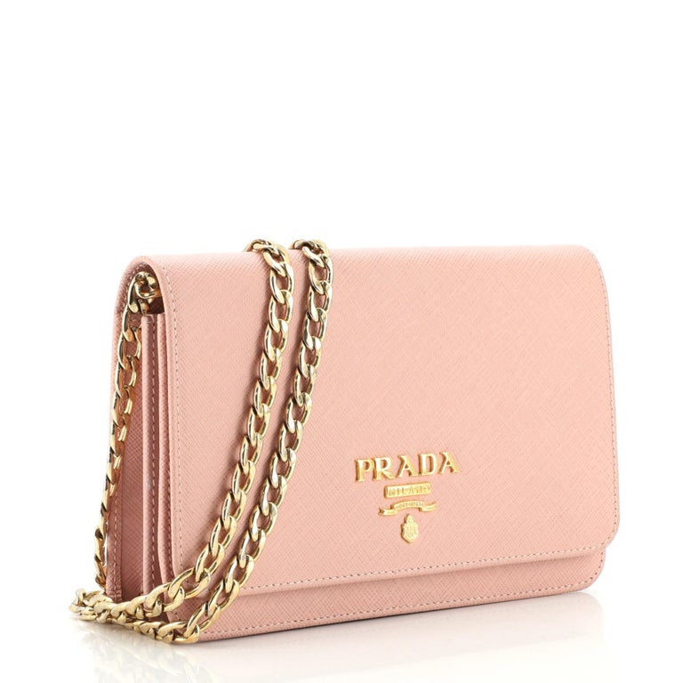 Prada Chain Wallet Crossbody Saffiano Leather at 1stDibs