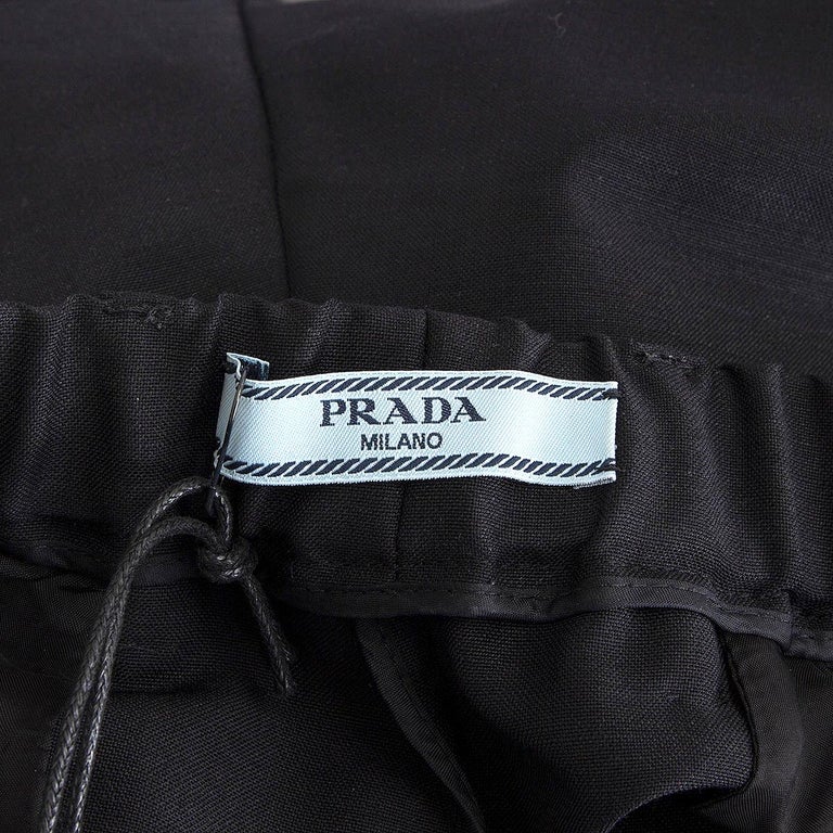 PRADA charcoal grey 2019 SUMMER KID MOHAIR WIDE LEG Pants 44 L For Sale ...