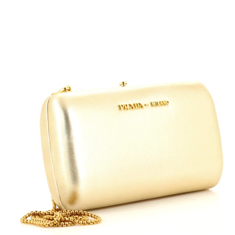 Prada Classic Box Clutch Leather at 1stDibs
