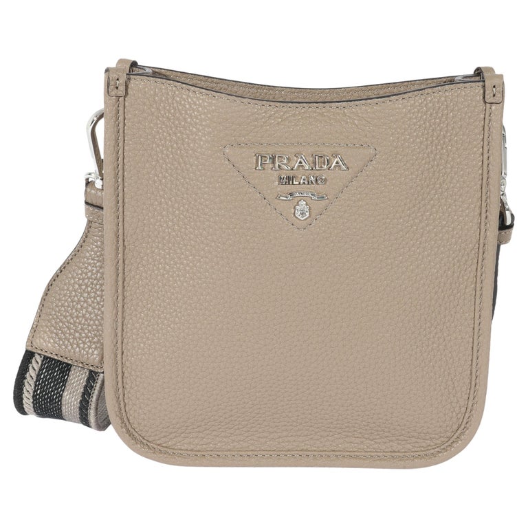 Prada Clay Grey Leather Mini Handbag For Sale at 1stDibs