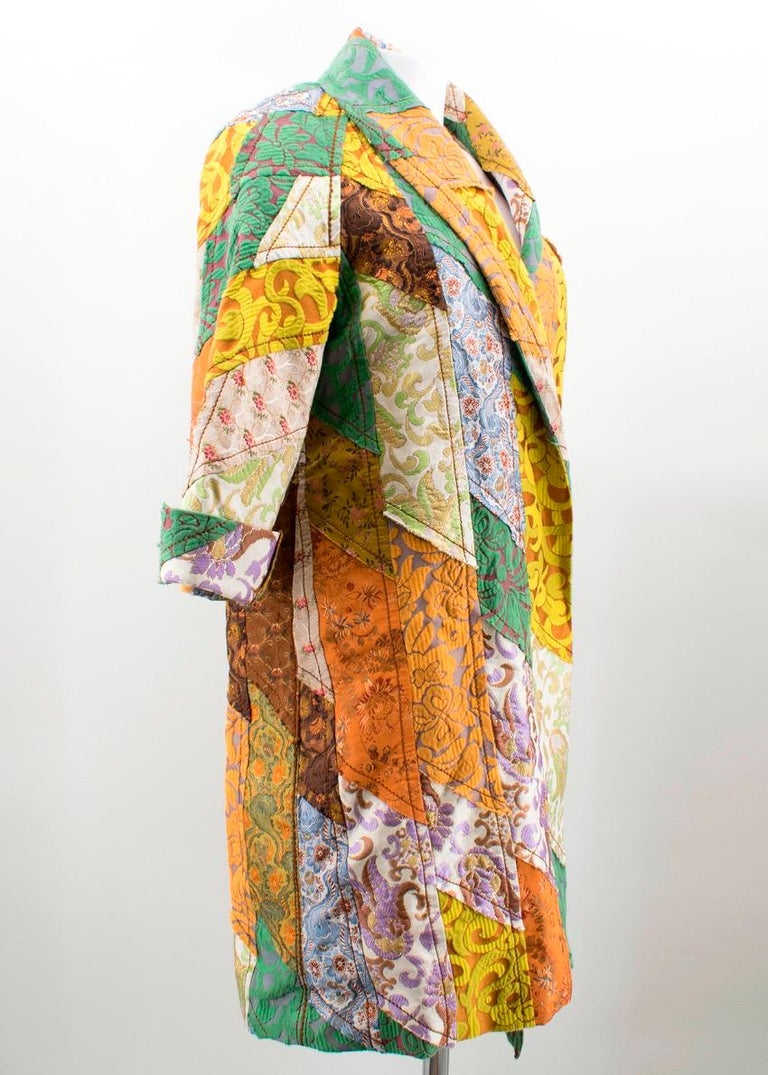 Prada Colourful Patchwork Print Coat US 0-.2 at 1stDibs