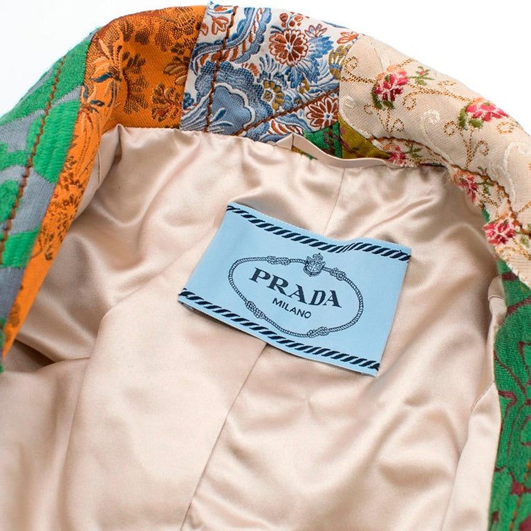 Prada Colourful Patchwork Print Coat US 0-.2 at 1stDibs