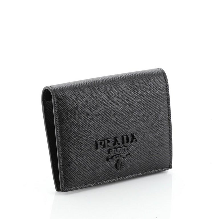 Prada Compact Monochrome Wallet Saffiano Leather at 1stDibs | prada ...