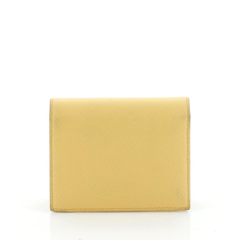 Prada Compact Monochrome Wallet Saffiano Leather at 1stDibs