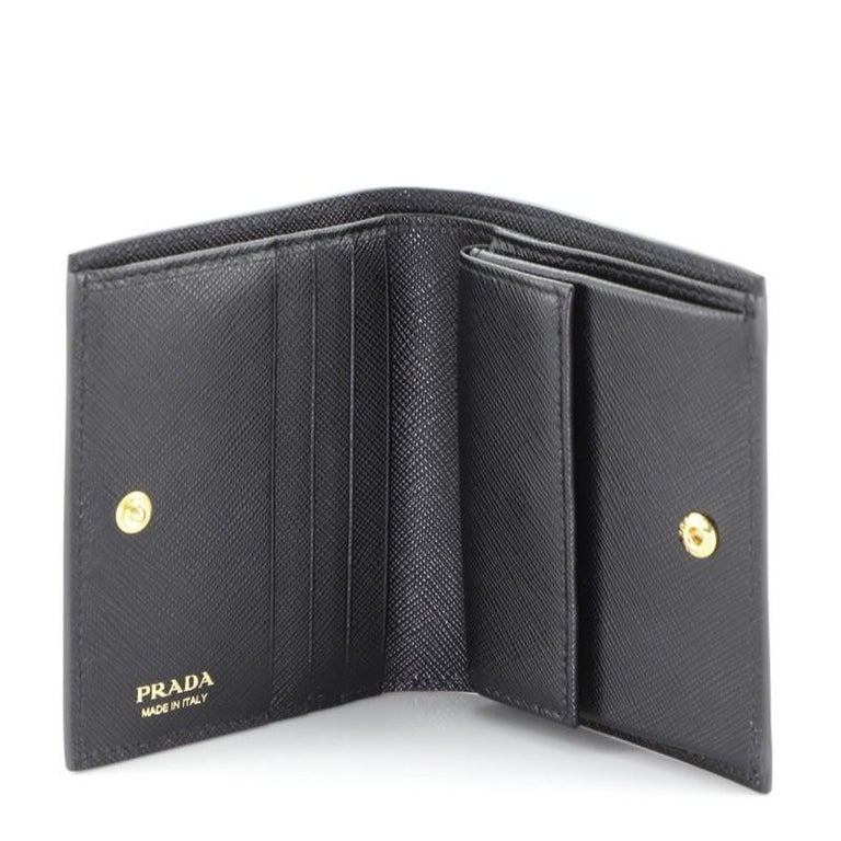 Prada Compact Monochrome Wallet Saffiano Leather at 1stDibs | prada ...