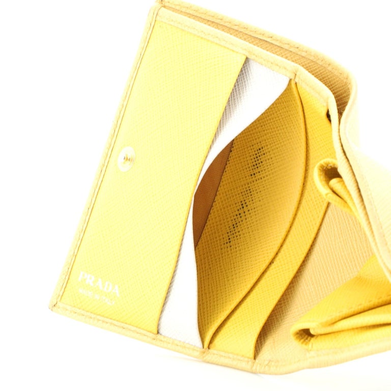 Prada Compact Monochrome Wallet Saffiano Leather at 1stDibs