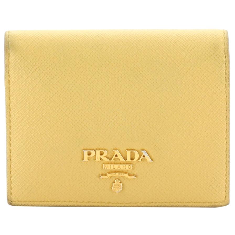 Prada Compact Monochrome Wallet Saffiano Leather at 1stDibs