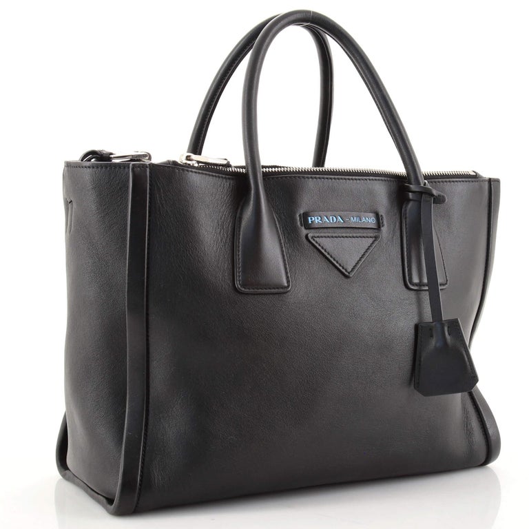 Prada Concept Double Zip Tote Calfskin Medium For Sale at 1stDibs