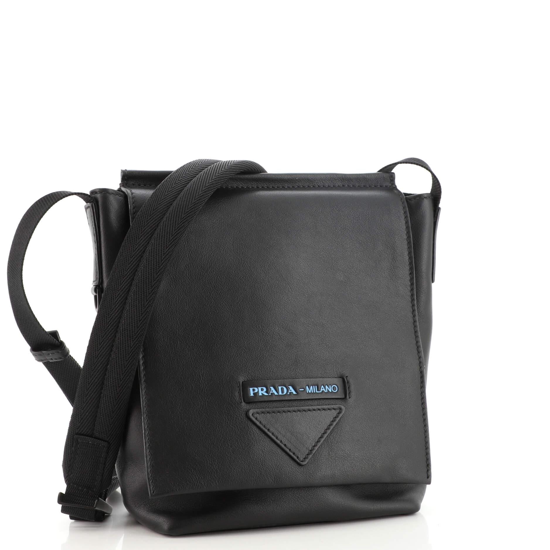 Prada Concept Flap Messenger Leather Small For Sale at 1stDibs
