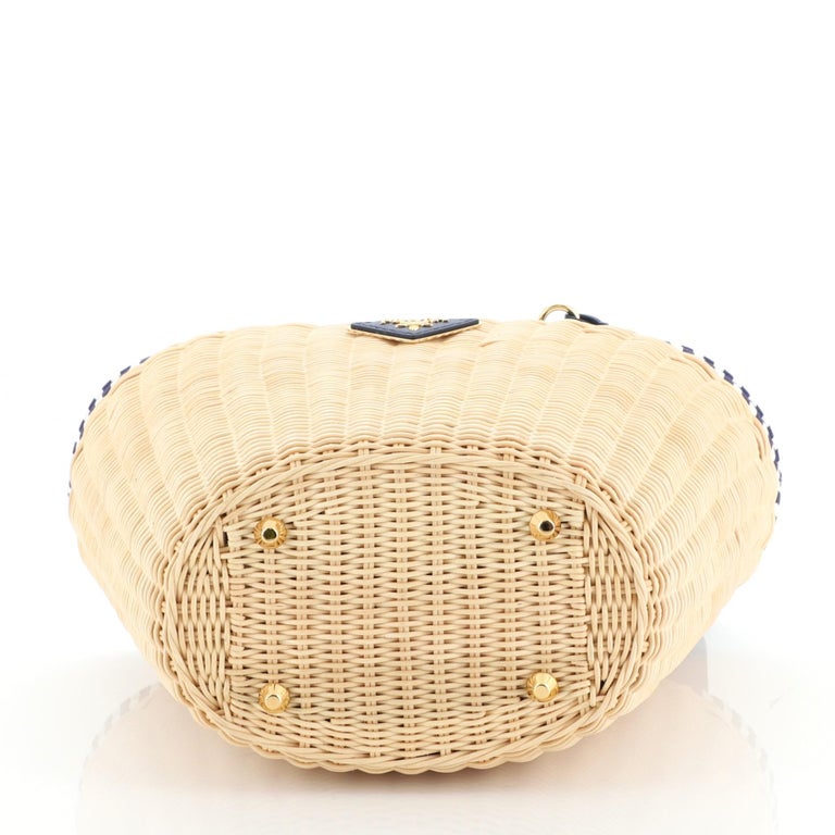 Prada Convertible Basket Bag Wicker with Canvas Small at 1stDibs ...
