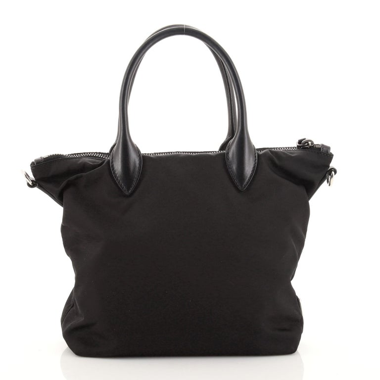 Prada Convertible Braided Zip Tote Tessuto with Leather Small For Sale ...