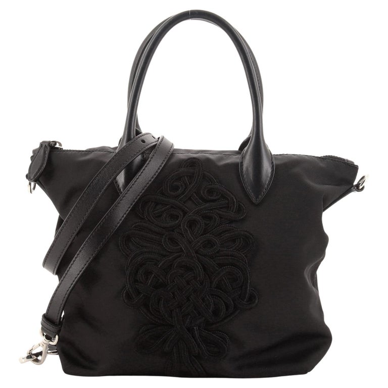 Prada Convertible Braided Zip Tote Tessuto with Leather Small For Sale ...