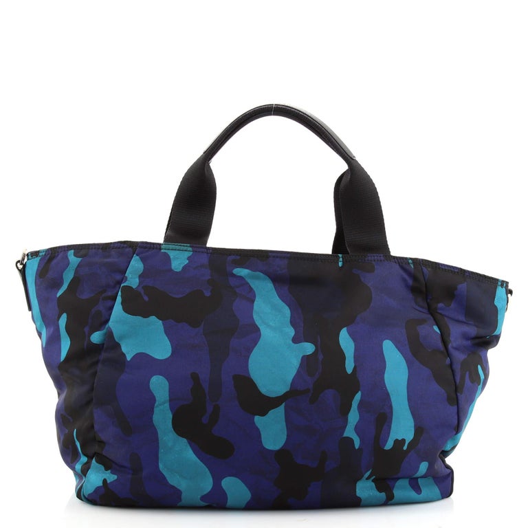 Prada Convertible Camouflage Pocket Tote Tessuto Large For Sale at 1stDibs