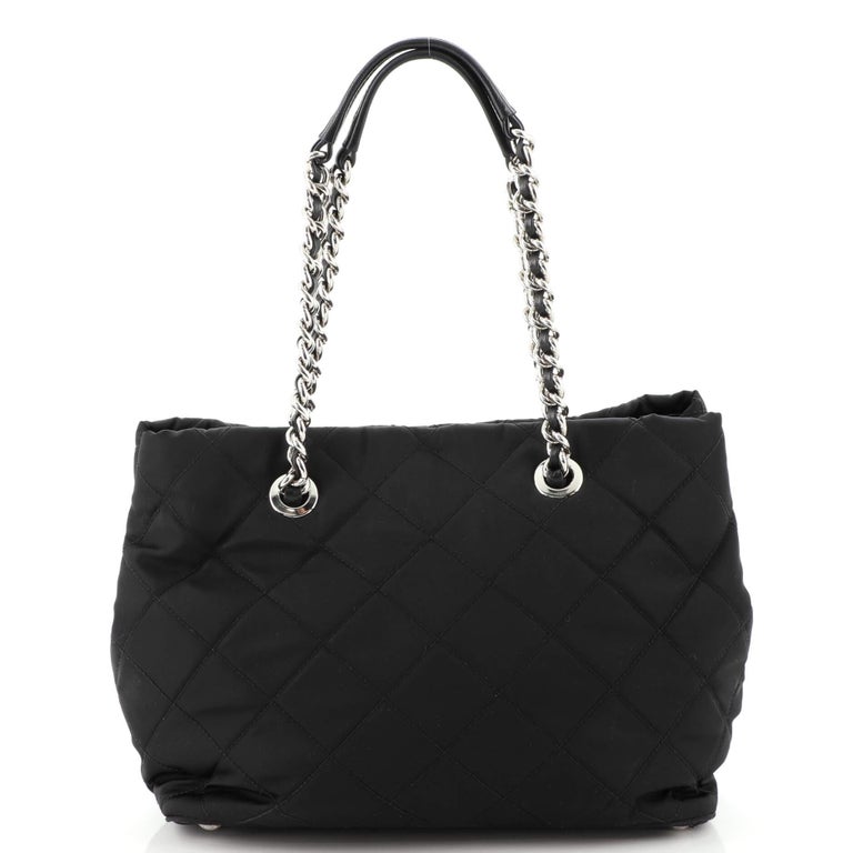 Prada Convertible Chain Tote Quilted Tessuto Medium at 1stDibs