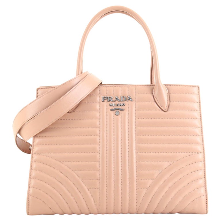 Prada Convertible Open Tote Diagramme Quilted Leather Medium For Sale ...