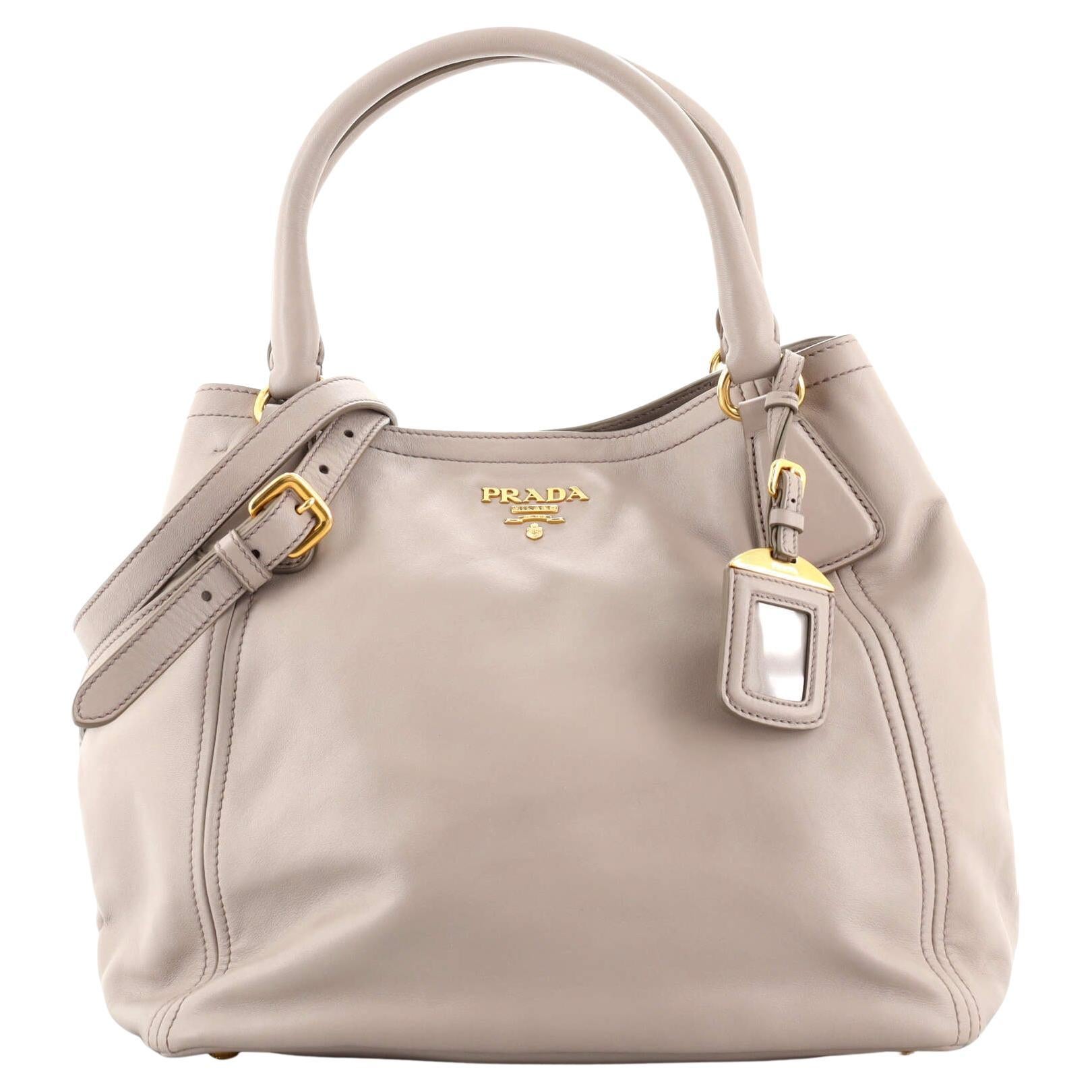 Prada Beige Saffiano Lux Leather Gardener's Tote at 1stDibs