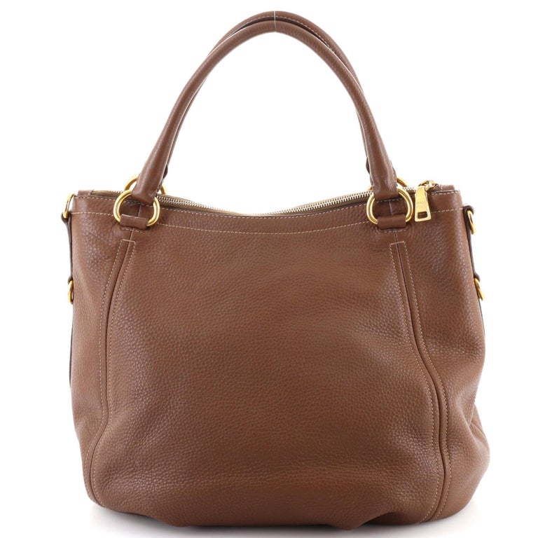 Prada Convertible Satchel Vitello Daino Large For Sale at 1stDibs