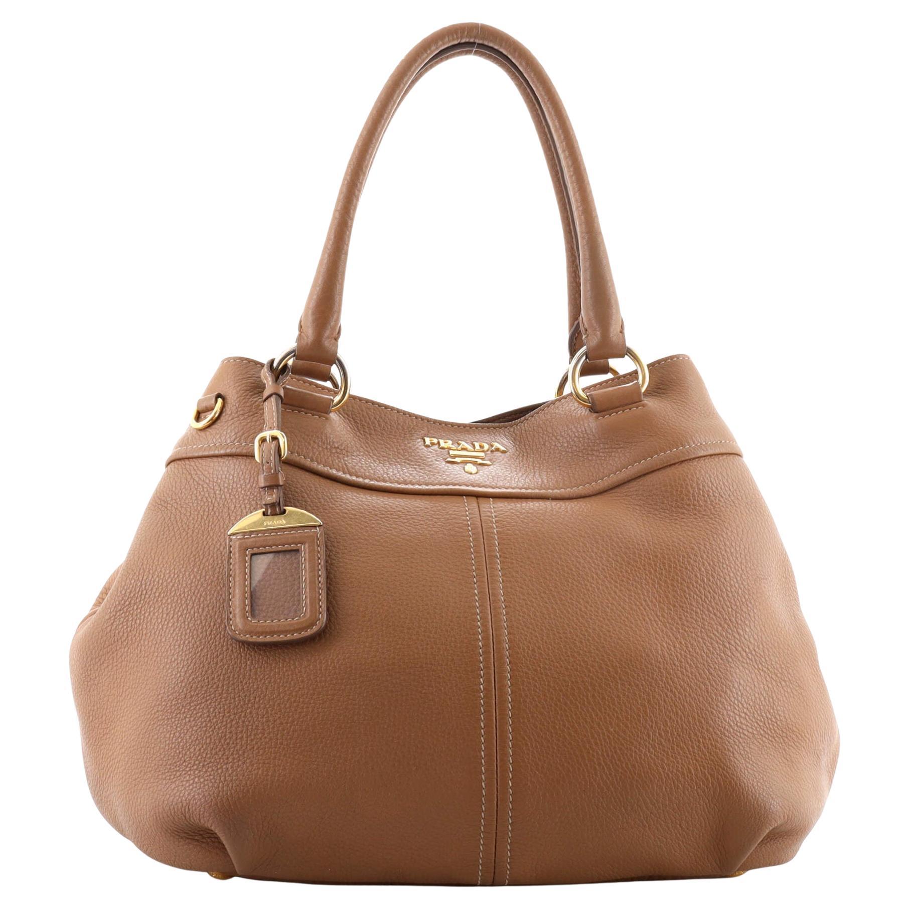 Prada Convertible Satchel Vitello Daino Medium For Sale at 1stDibs