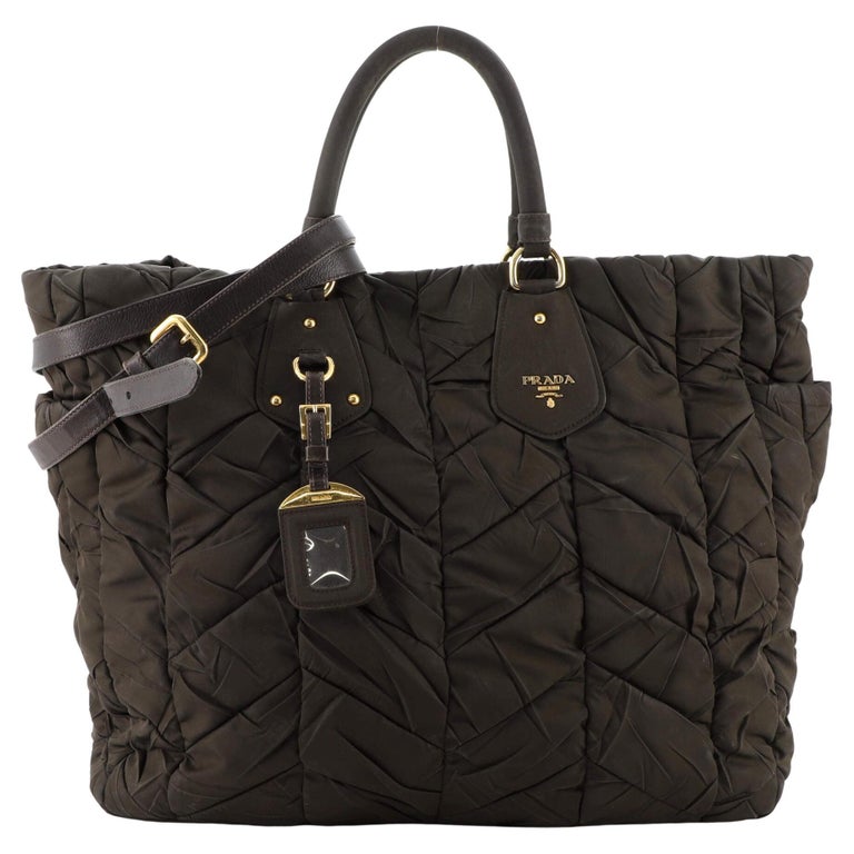 Prada Convertible Side Pocket Tote Chevron Tessuto Medium For Sale at ...