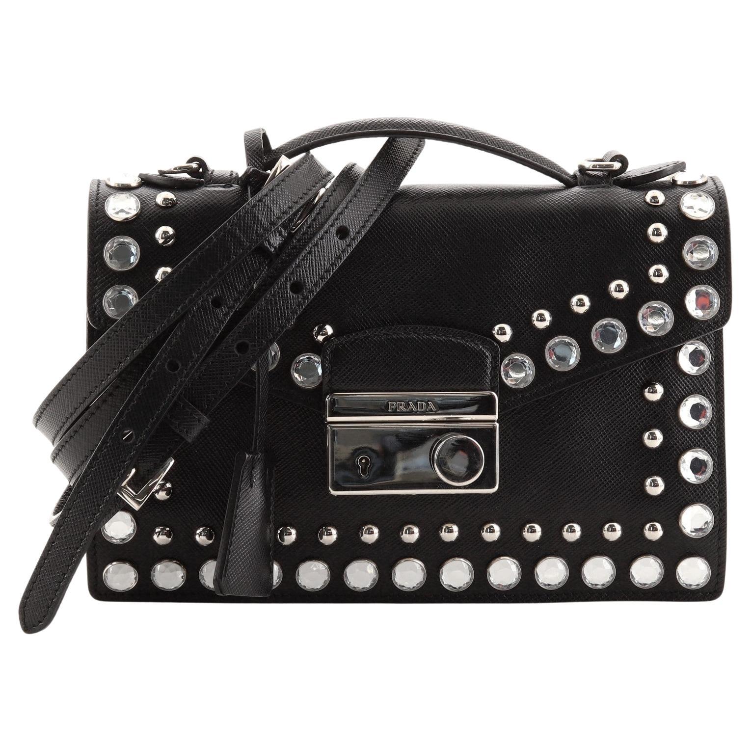Prada Cahier Crossbody Bag Embellished Leather Small at 1stDibs